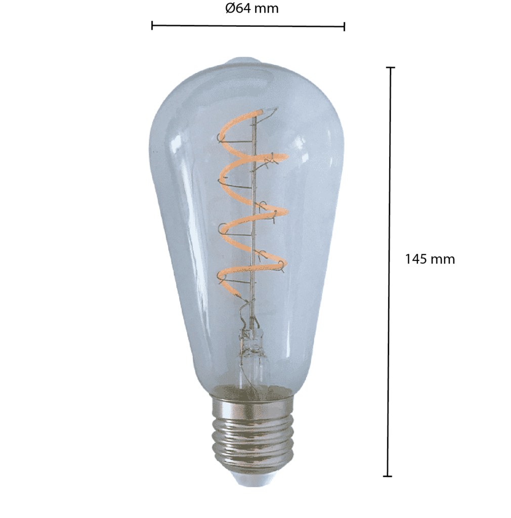 LED FILAMENT E27 EDISON DIMBAAR CLEAR 4W – Profolux