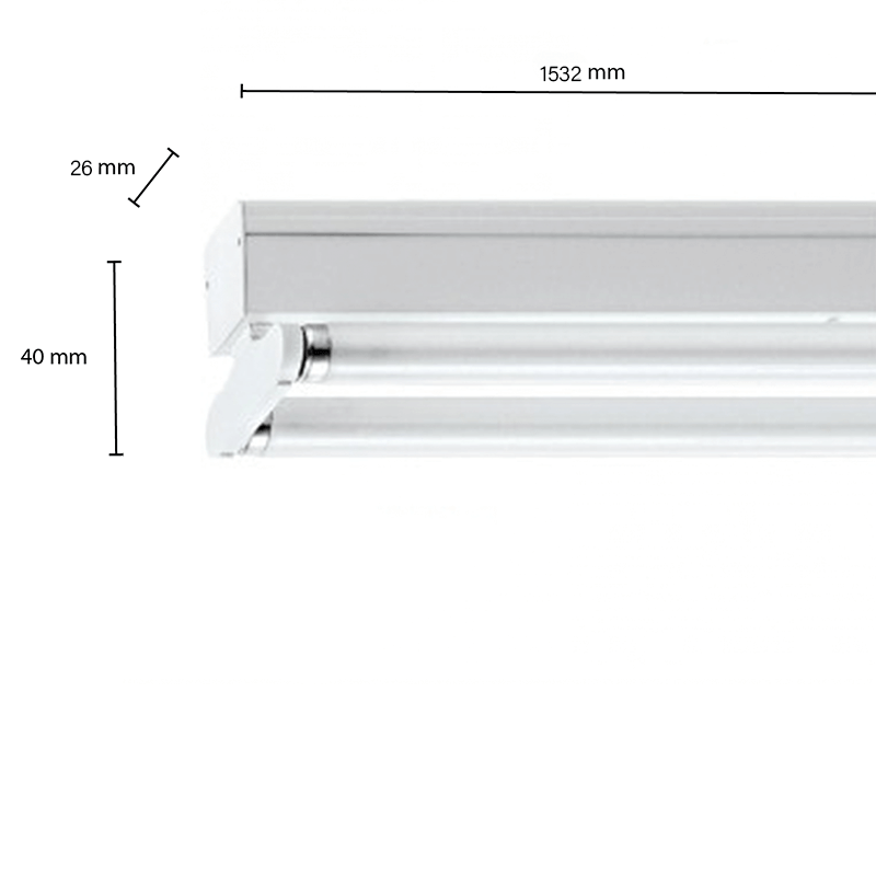IP22 ARMATUUR | RAX | 2 TL-BUIZEN | 150CM – Profolux