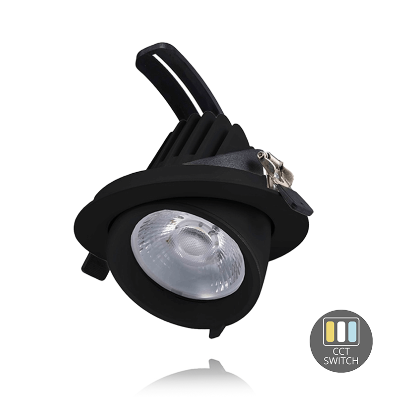 LED DOWNLIGHT | KANTELBAAR | Ø145 | 30W | ZWART | CCT-SWITCH – Profolux