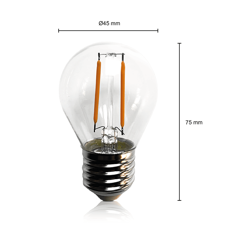 LED FILAMENT | E27 | G45 | CLEAR GLASS | 1W – Profolux